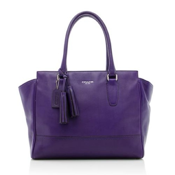 Coach | Bags | Candace Medium Leather Carryall Brassblack Violet | Poshmark